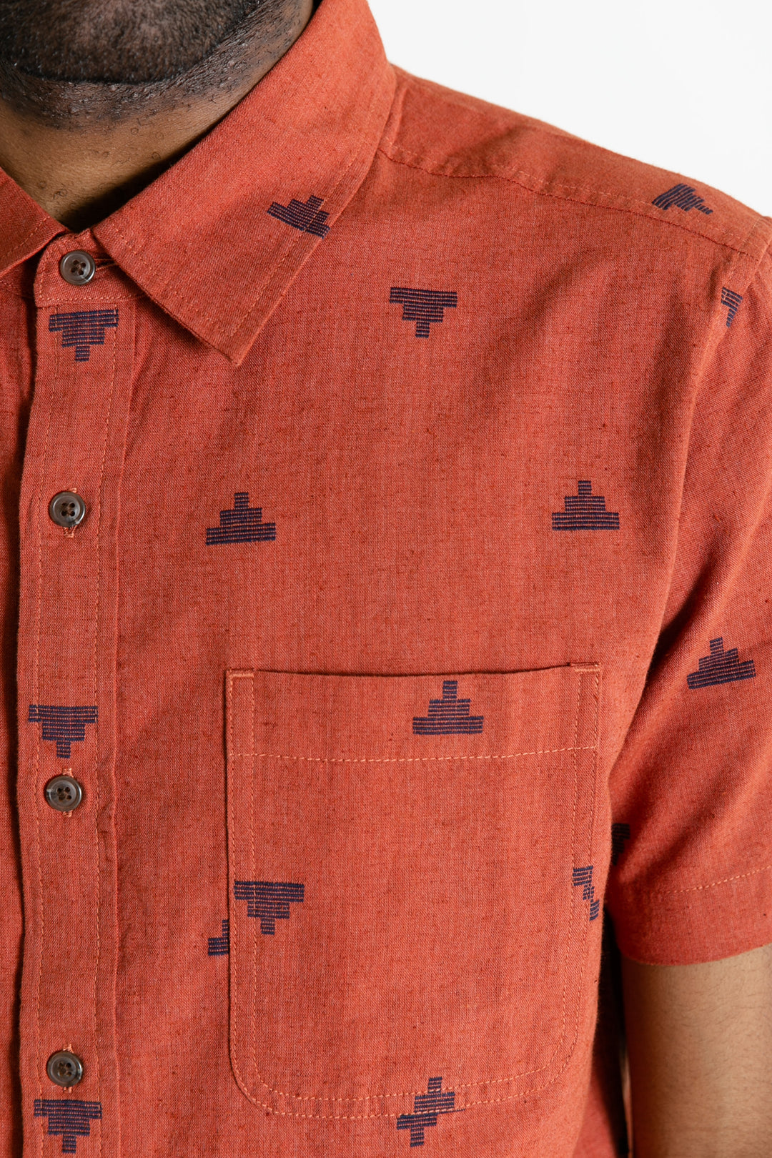 Malcolm Rust Fil-Coupe Pyramids Organic Cotton Shirt – Bridge & Burn