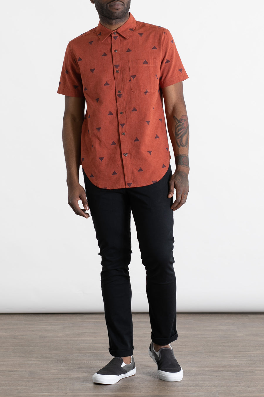 Malcolm Rust Fil-Coupe Pyramids Organic Cotton Shirt – Bridge & Burn