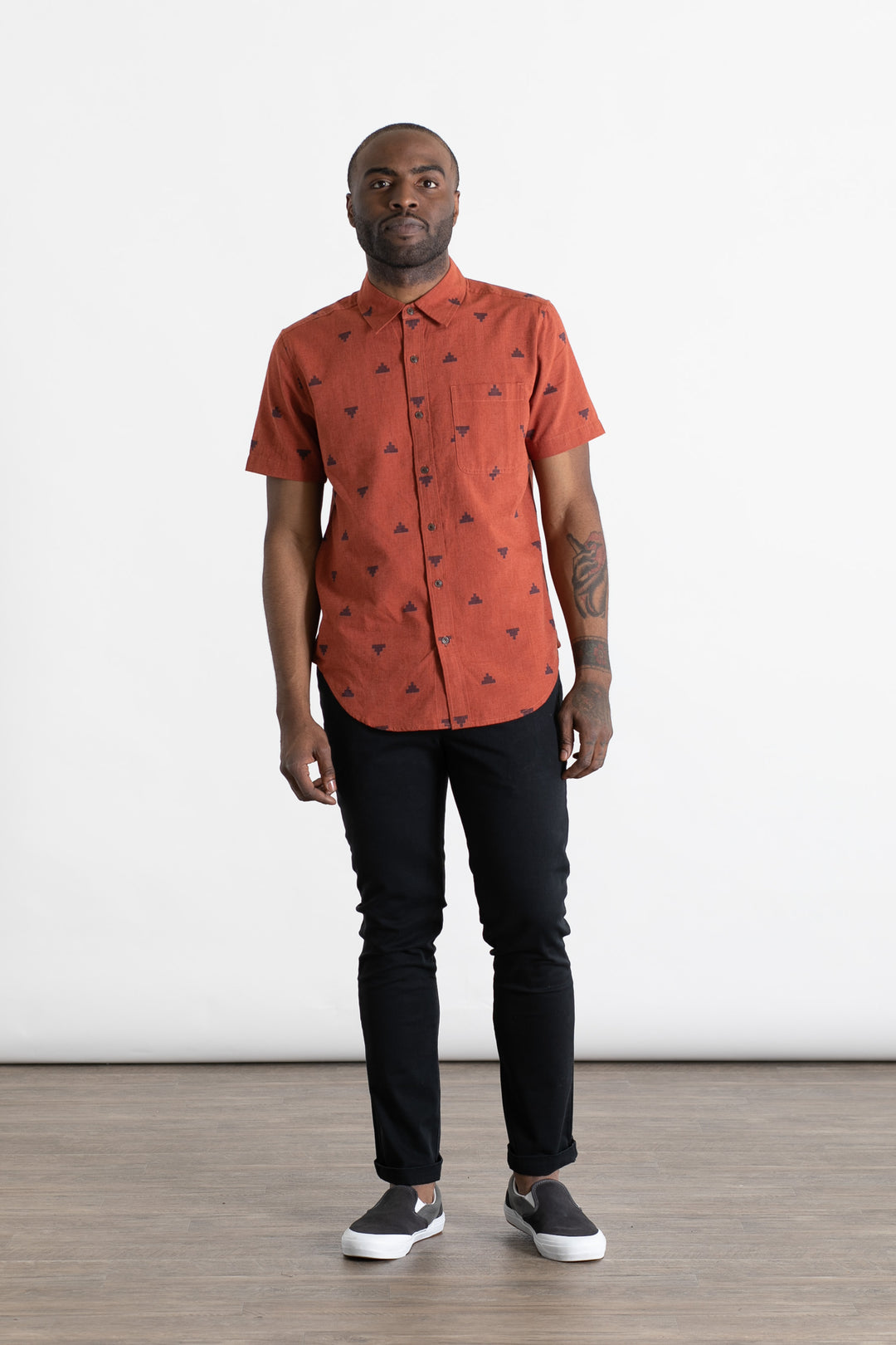 Malcolm Rust Fil-Coupe Pyramids Organic Cotton Shirt – Bridge & Burn