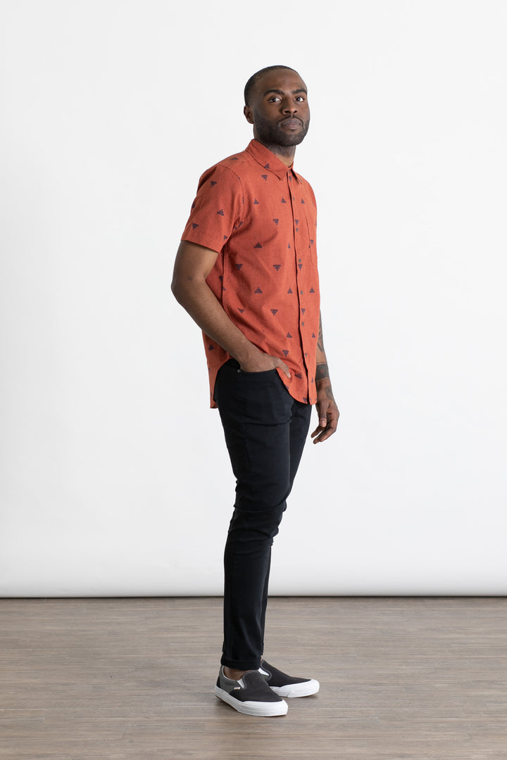 Malcolm Rust Fil-Coupe Pyramids Organic Cotton Shirt – Bridge & Burn